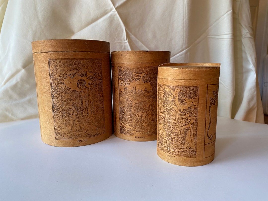 Antique Primitive Nesting Wooden Pantry Boxes 1810 Made in England Four ...