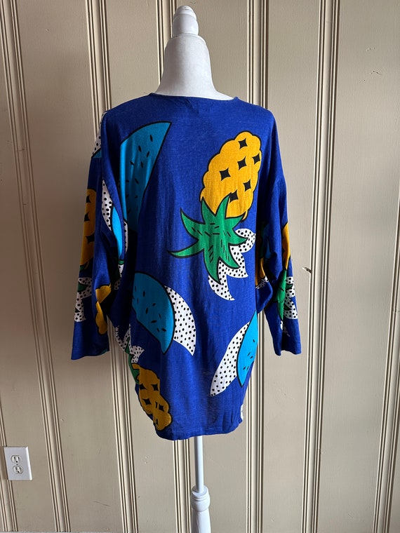 Vintage Jennifer Reed Pop Art Fruit Pineapple Cotton … - Gem