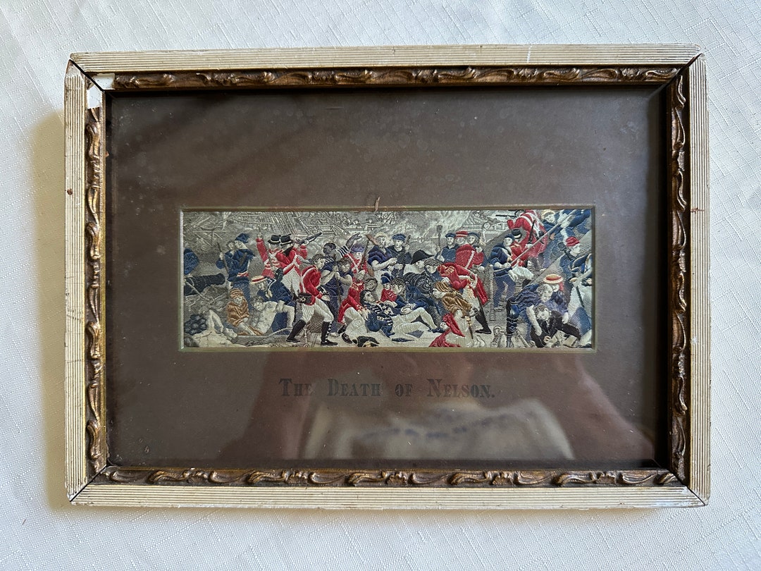 Stevengraph Pure Silk Woven Picture the Death of Nelson 1870s 19th ...