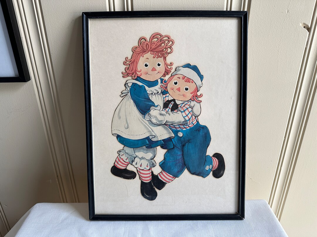 1940s Raggedy Ann and Andy Cardboard Cutout Framed Dancing Vintage - Etsy