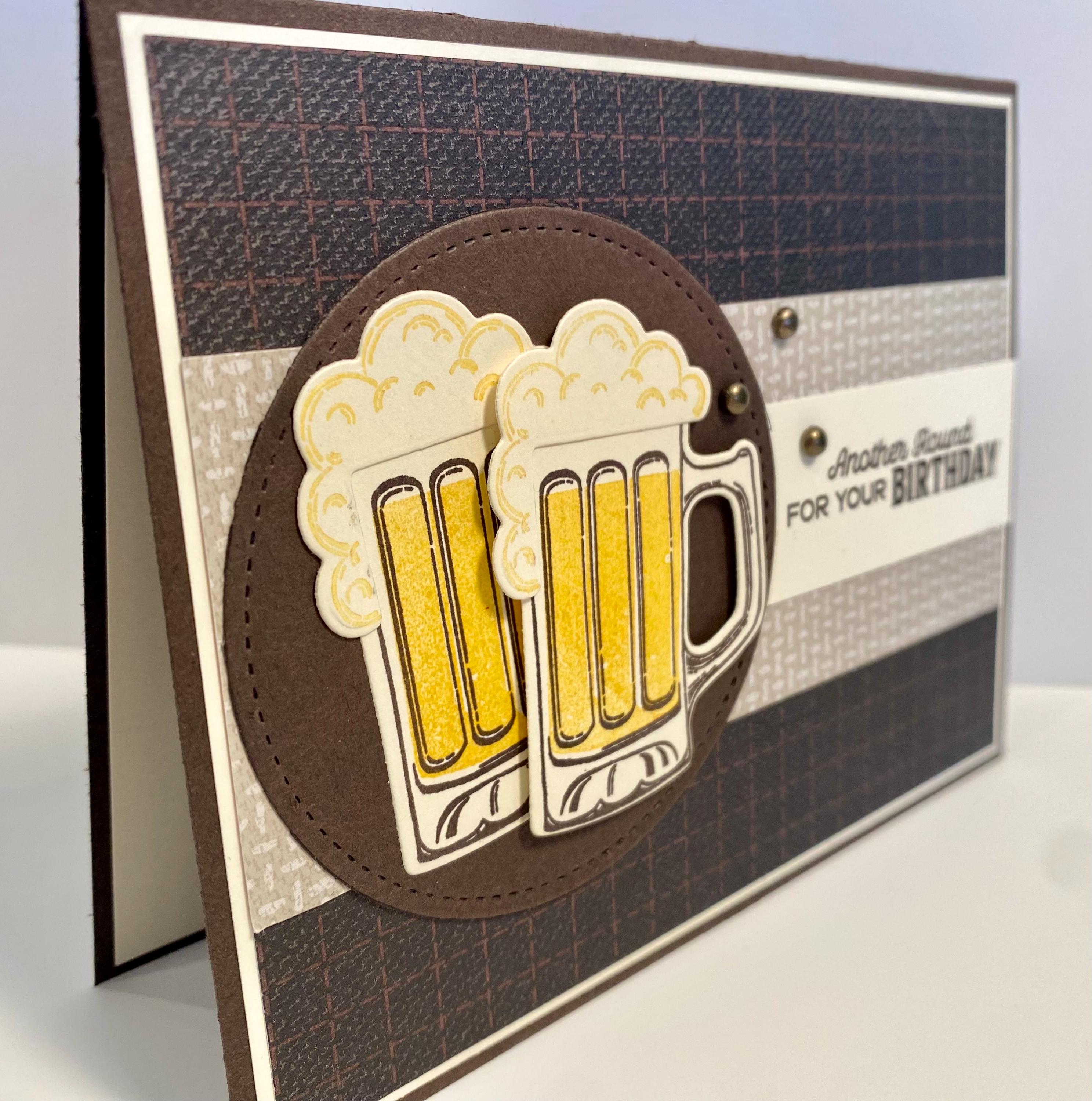 Beer Birthday Card - Hand Stamped Birthday Card - Card for Beer Lover ...