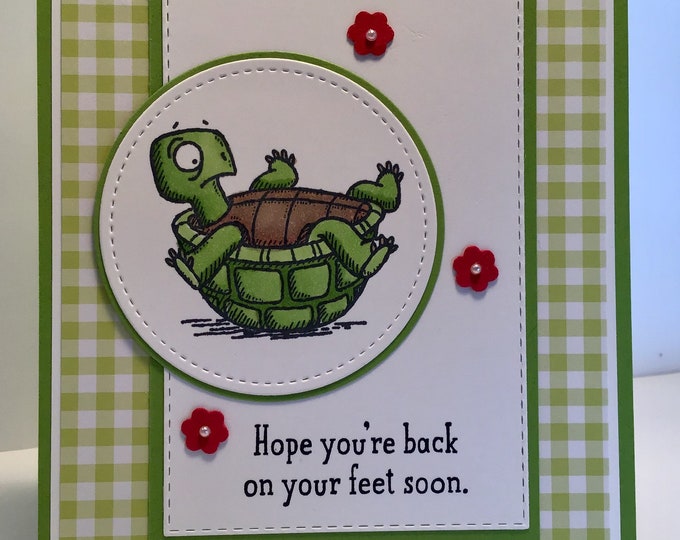 Get Well Card - Handmade Hope You’re Back on Your Feet Soon Card - Card ...