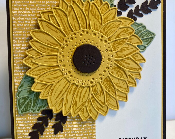 Sunflower Birthday Greeting Card Happy Birthday Card - Etsy