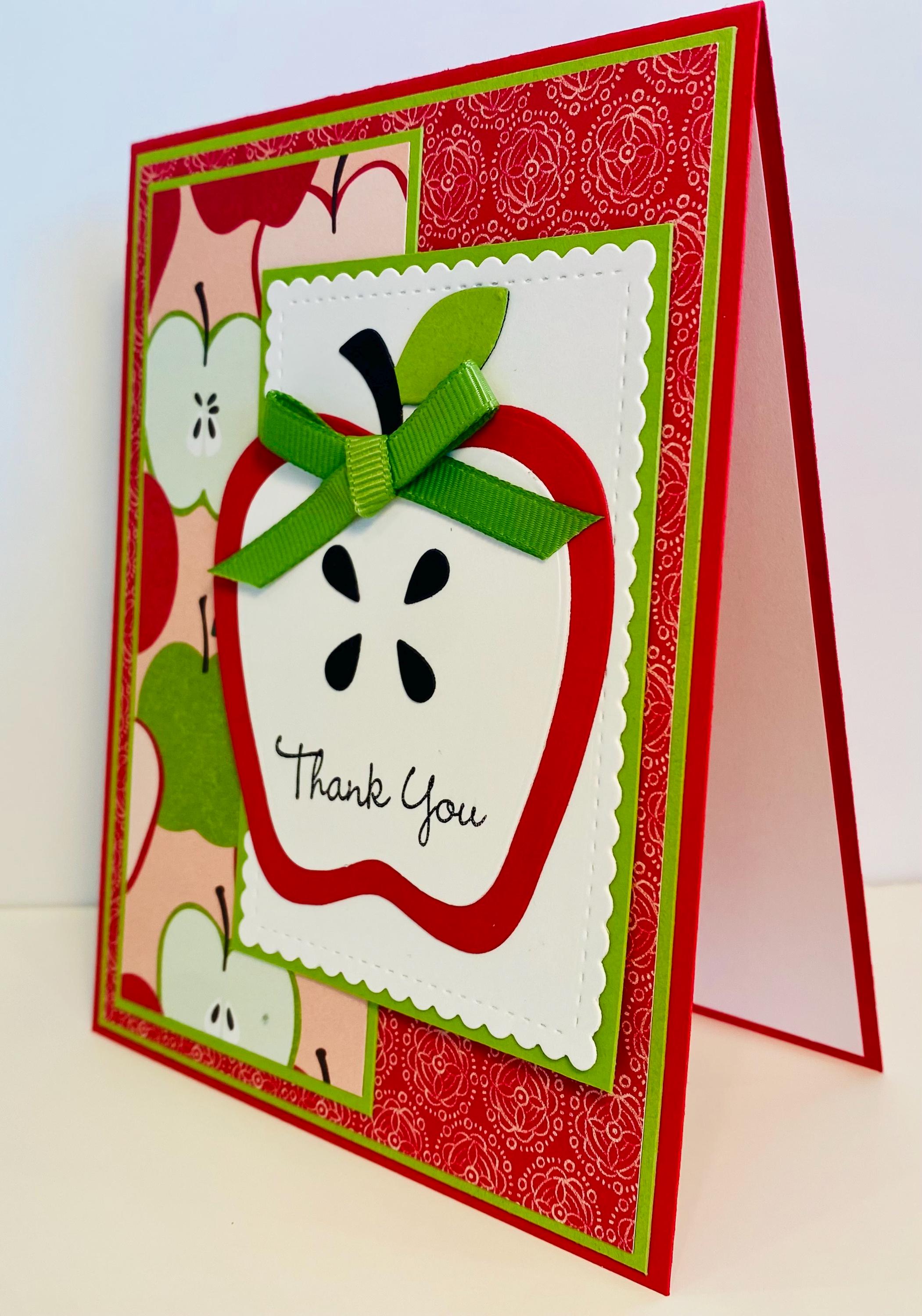 Apple Thank You Card - Teacher Thank You - Appreciation Card - Fruit ...