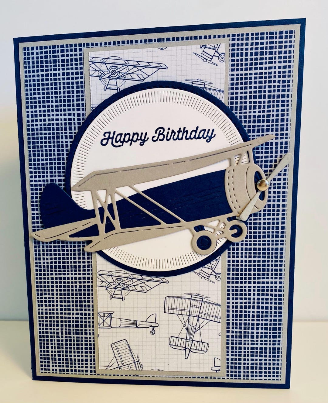 Airplane Birthday Card - Masculine Birthday Greeting Card - Handmade ...