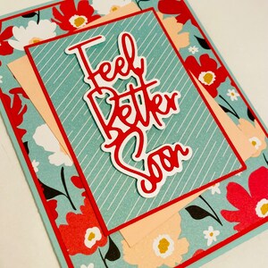 Get Well Card - Handmade Feel Better Soon Card - Floral Get Well Card ...