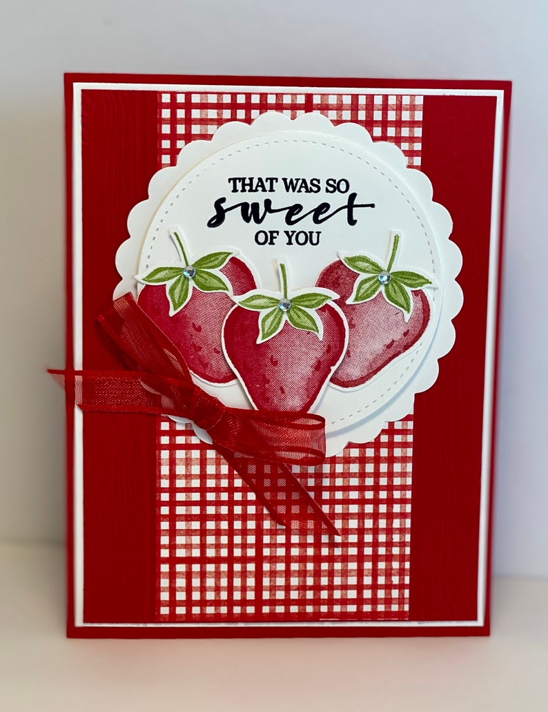 Strawberry Thank You Card Berry Note Card Berry Stationary | Etsy