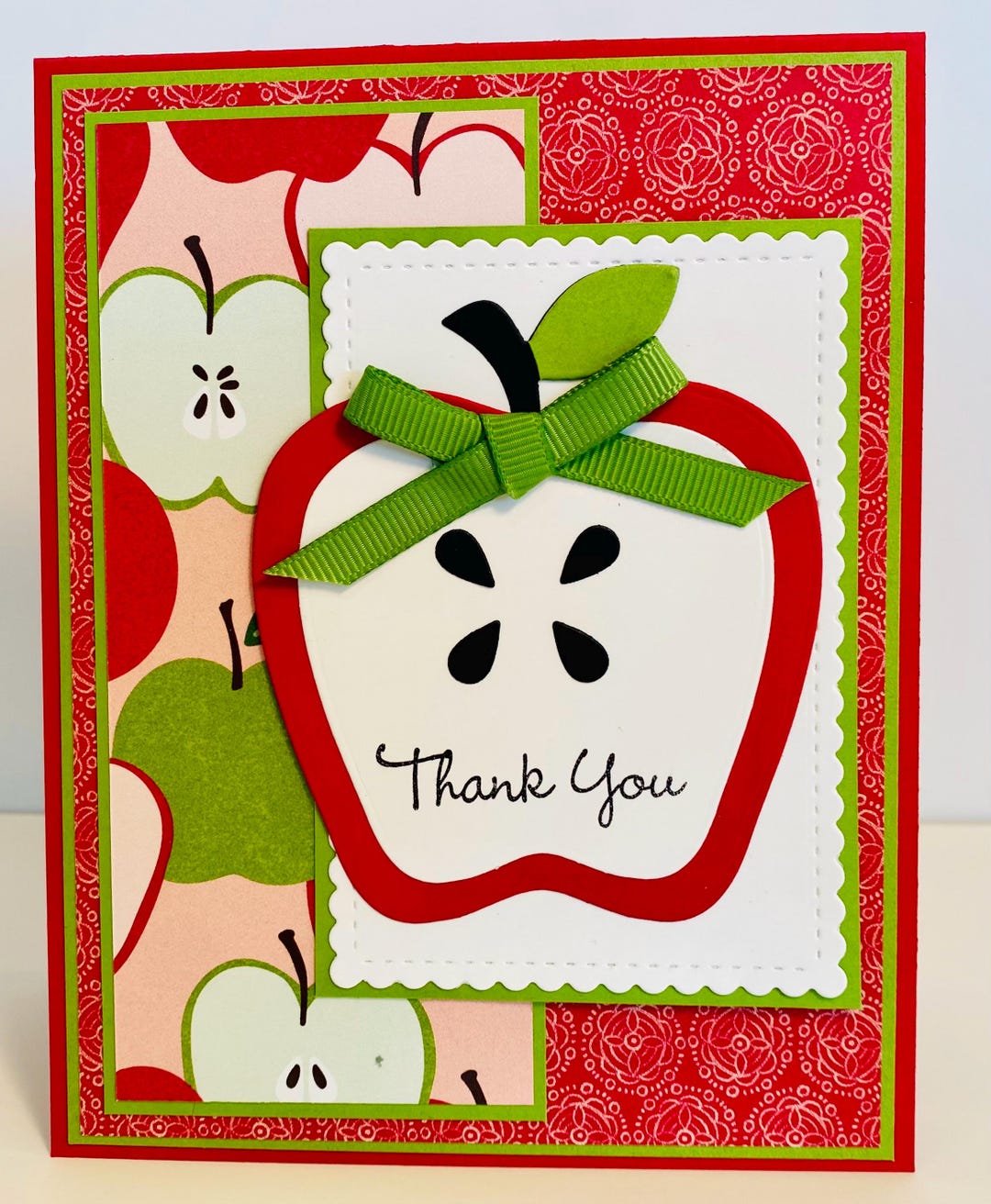 Apple Thank You Card - Teacher Thank You - Appreciation Card - Fruit ...