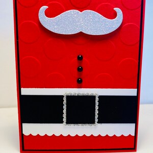 Santa Suit Christmas Card Set Santa Claus Card Hand Stamped Christmas ...