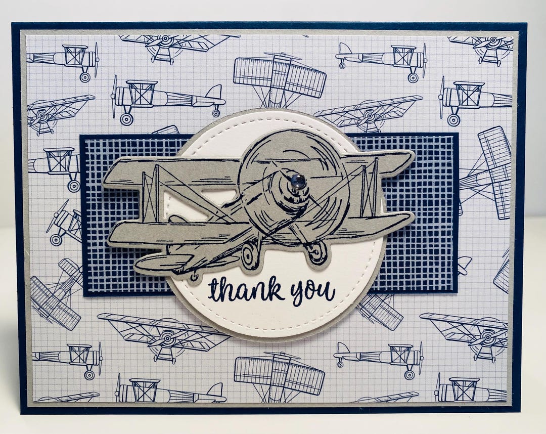 Airplane Thank You Card - Masculine Thank You Notecard - Thank You Card ...