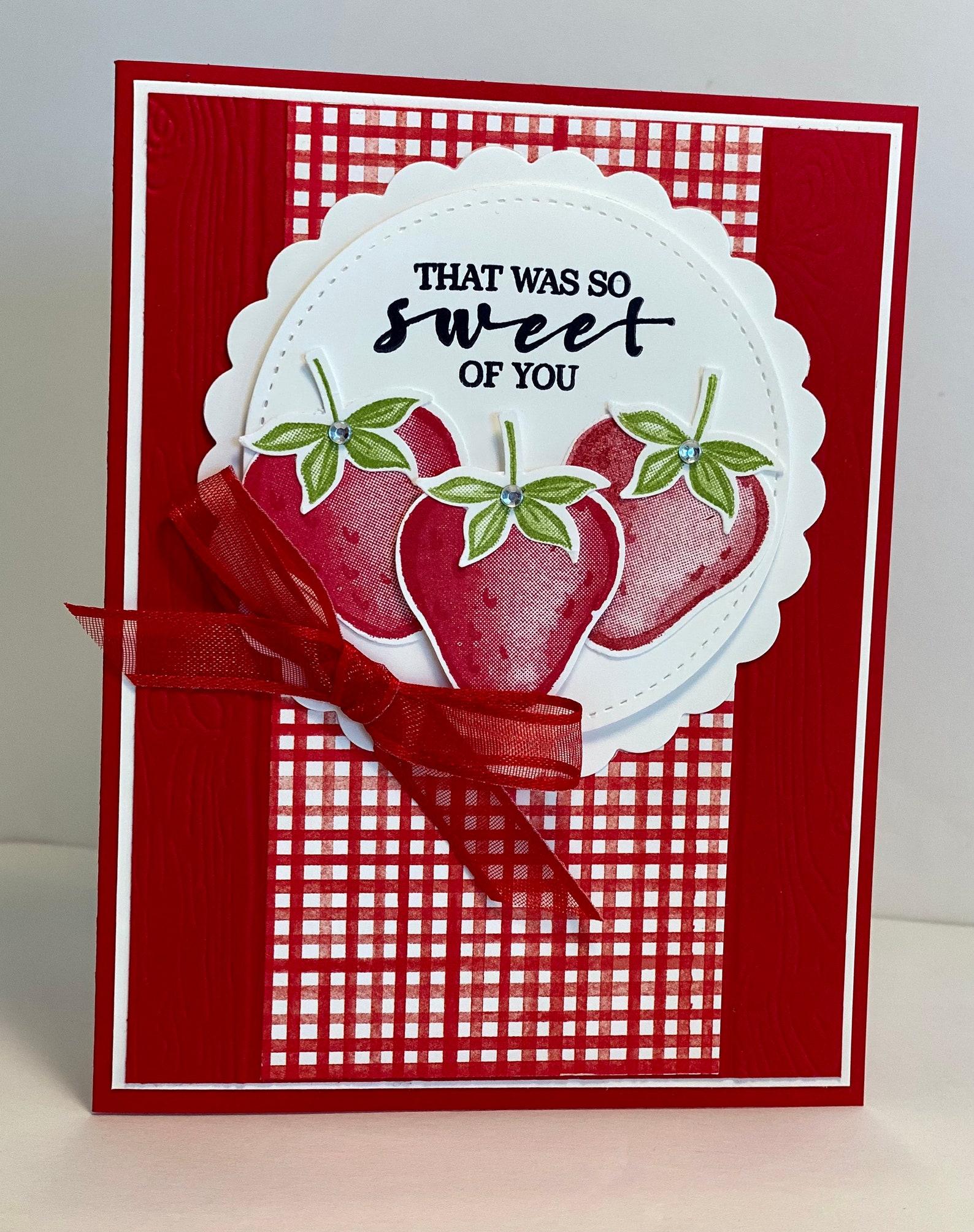Strawberry Thank You Card Berry Note Card Berry Stationary | Etsy