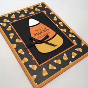 Candy Corn Card Greeting Card - Happy Halloween Card - Hand Stamped ...