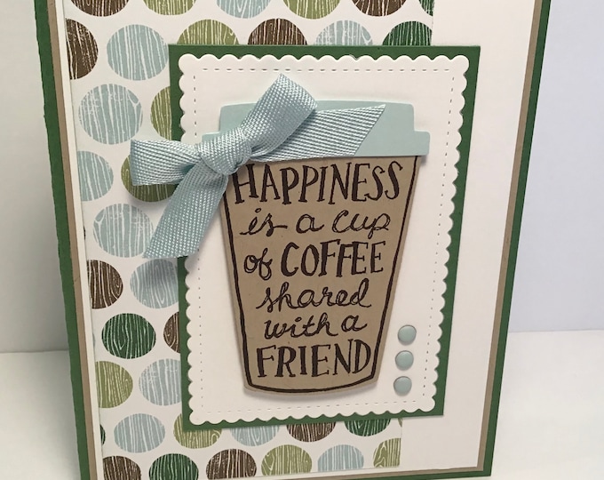Coffee Lovers Card Friendship Greeting Card All Occasion Coffee Themed ...