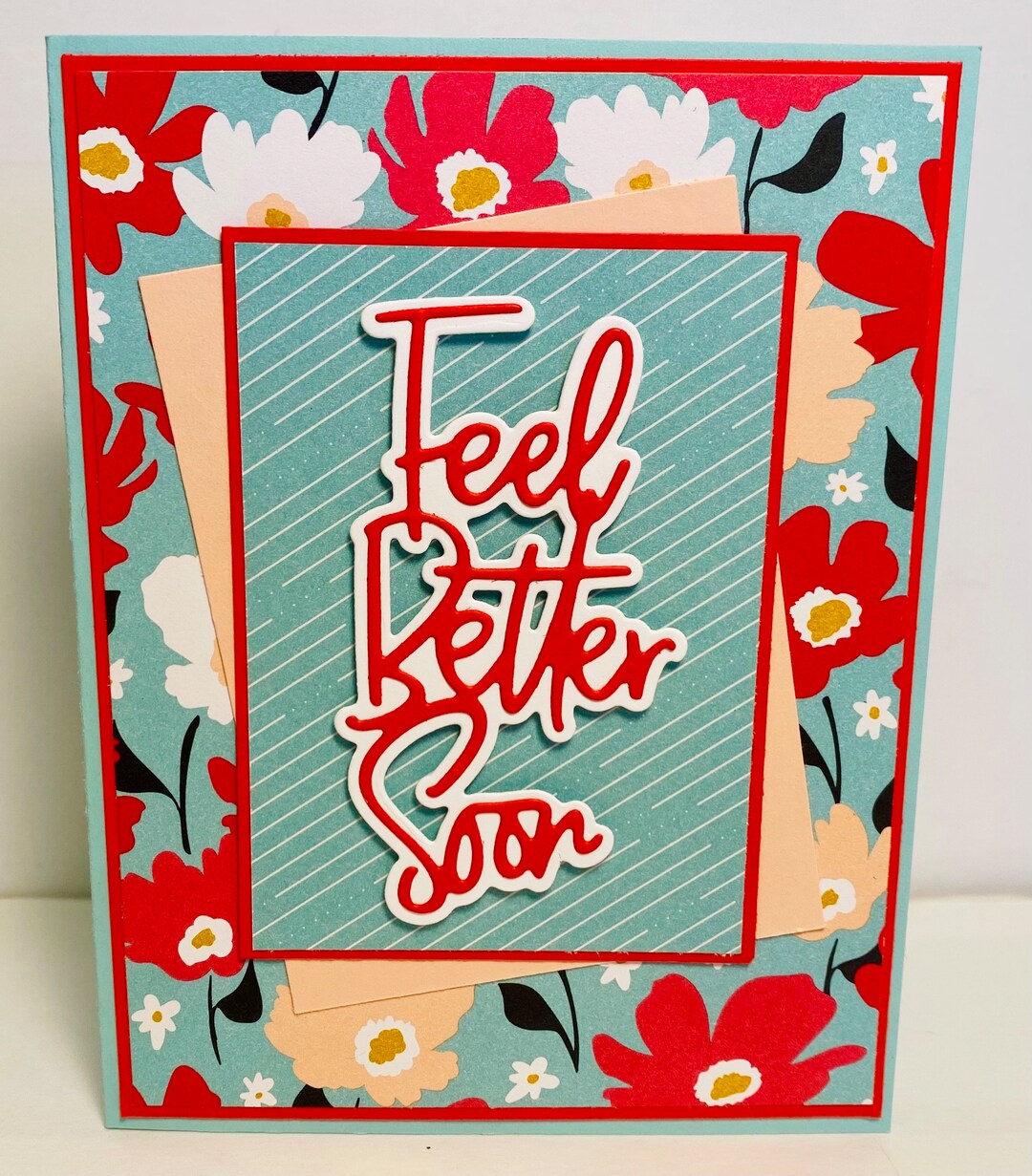 Get Well Card - Handmade Feel Better Soon Card - Floral Get Well Card ...