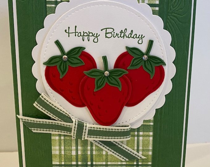 Strawberry Birthday Card - Happy Birthday Strawberry Card - Berry Note ...