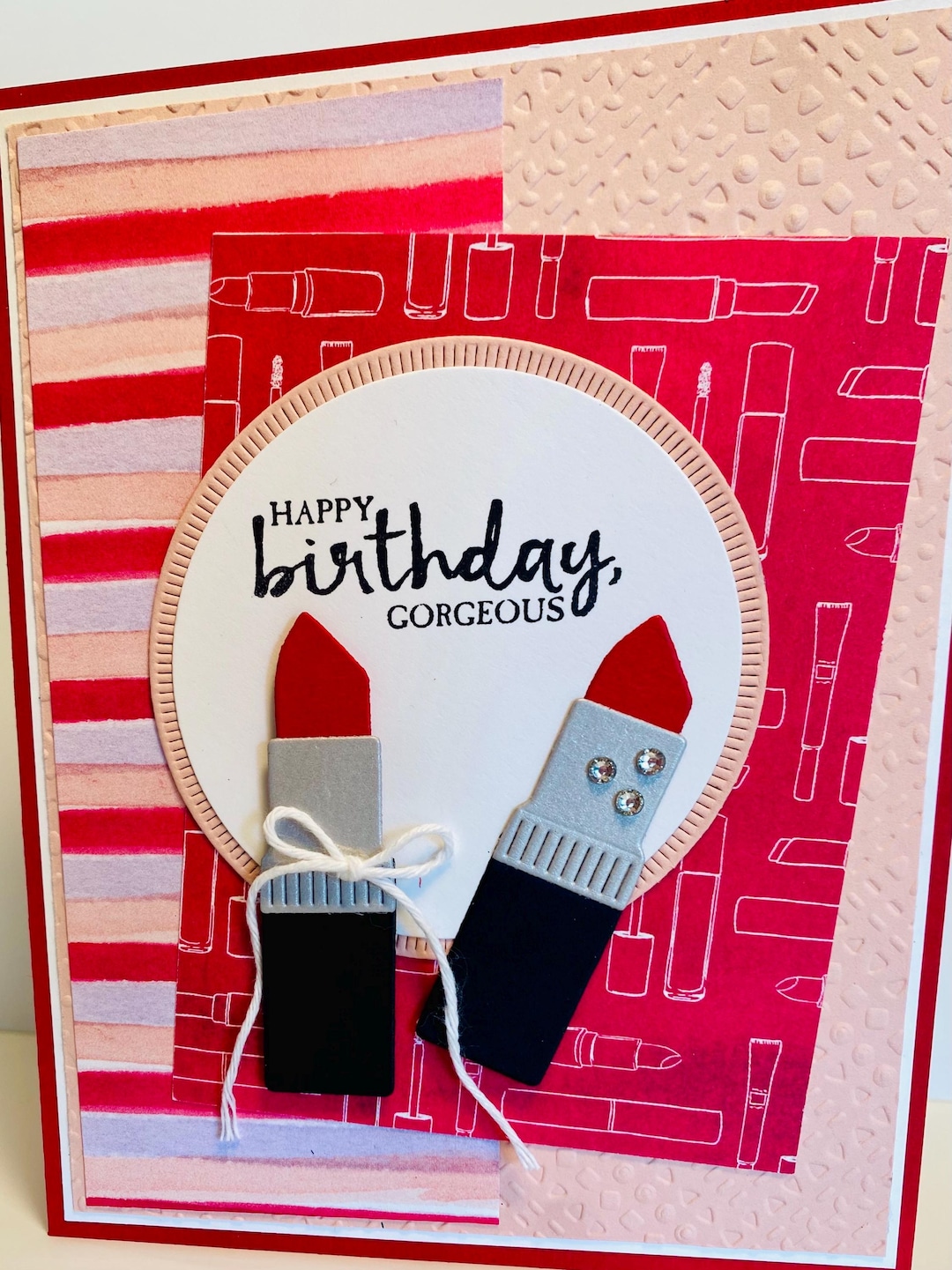 Happy Birthday Card - Makeup Card - Lipstick Birthday Card - Hand ...
