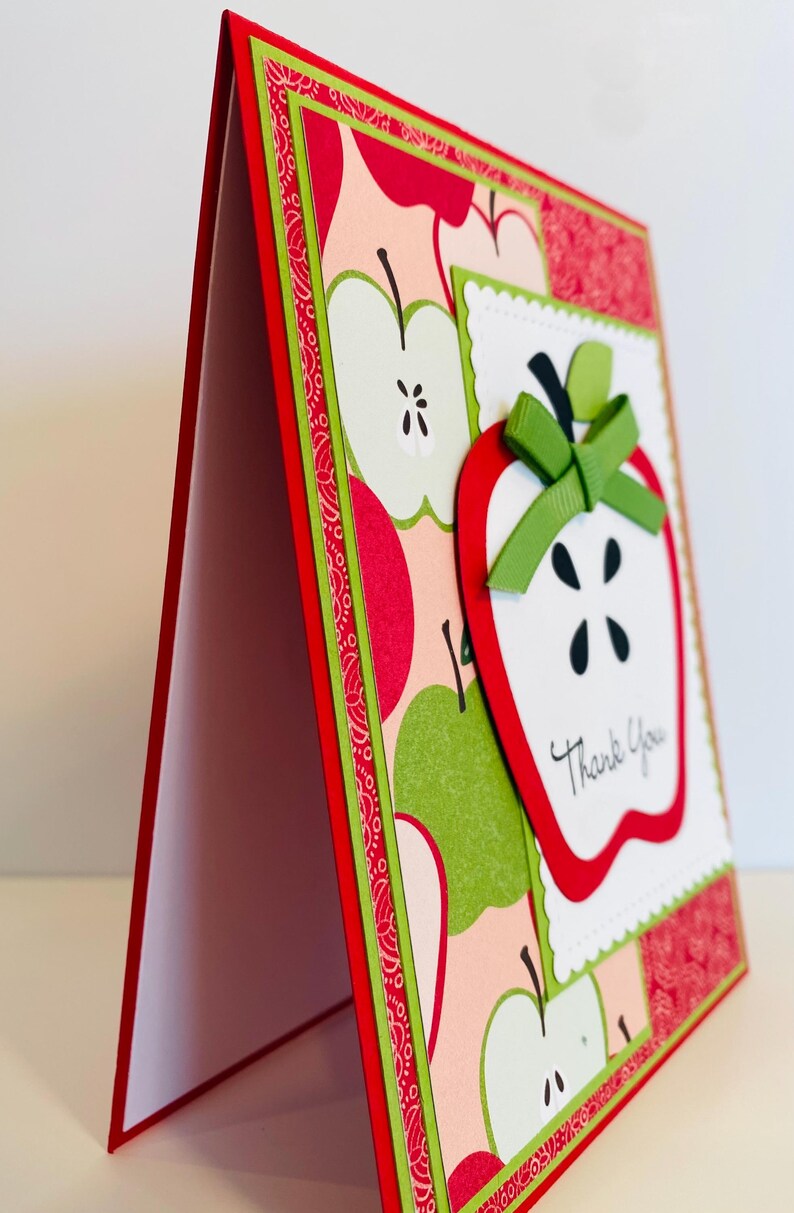 Apple Thank You Card - Teacher Thank You - Appreciation Card - Fruit ...