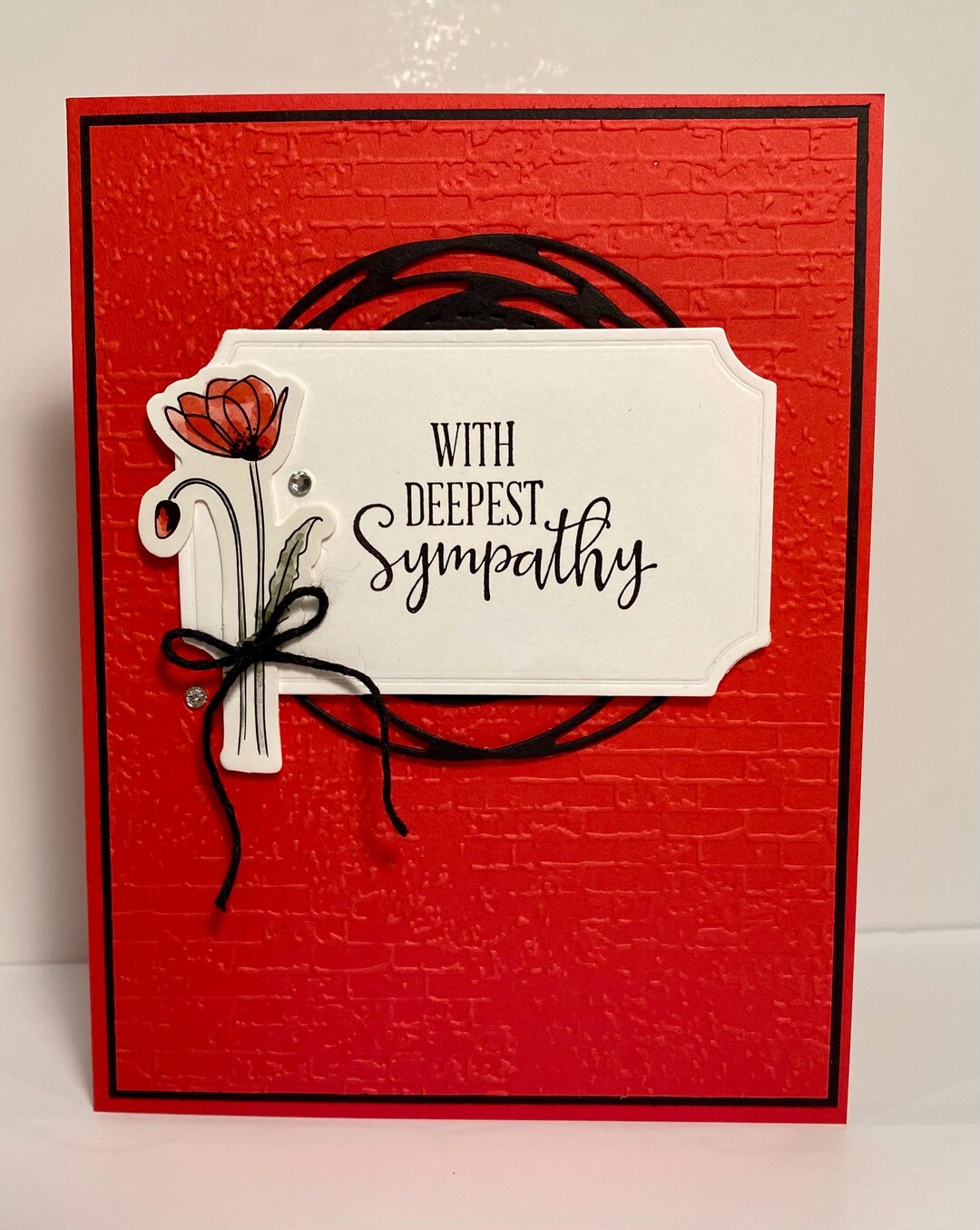 Hand Stamped Sympathy Card - With Sympathy Card - Condolence Card ...