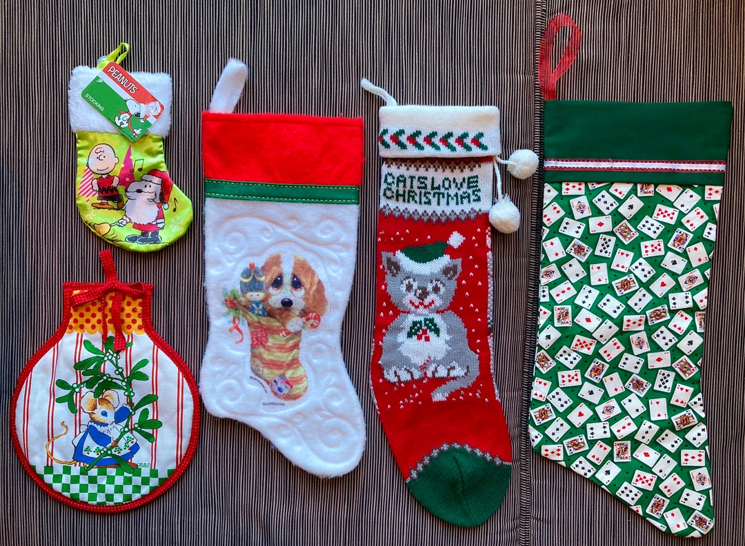 CHRISTMAS Stocking Flannel Matching, Satin Giordano, Rennoc Santa Claus ...