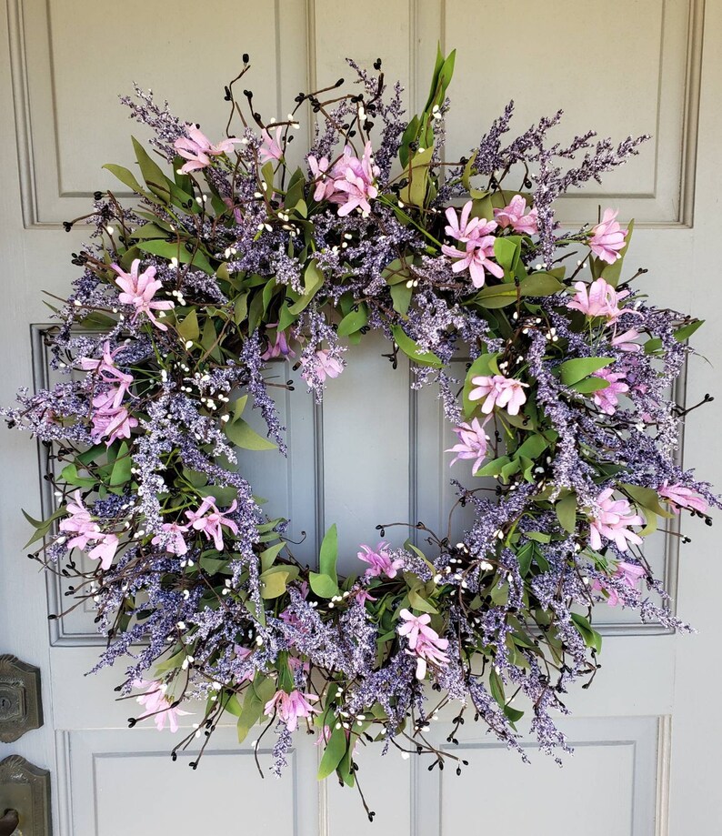 Reduced Large Heather and Wildflower Wreath - Etsy