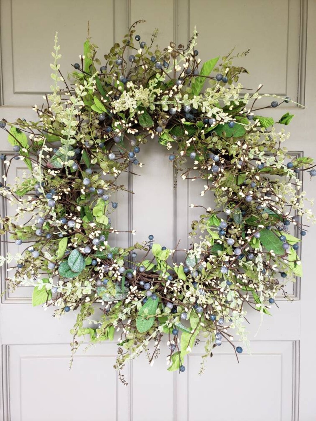 Reduced Large Spring -summer Blueberry Wreath - Etsy