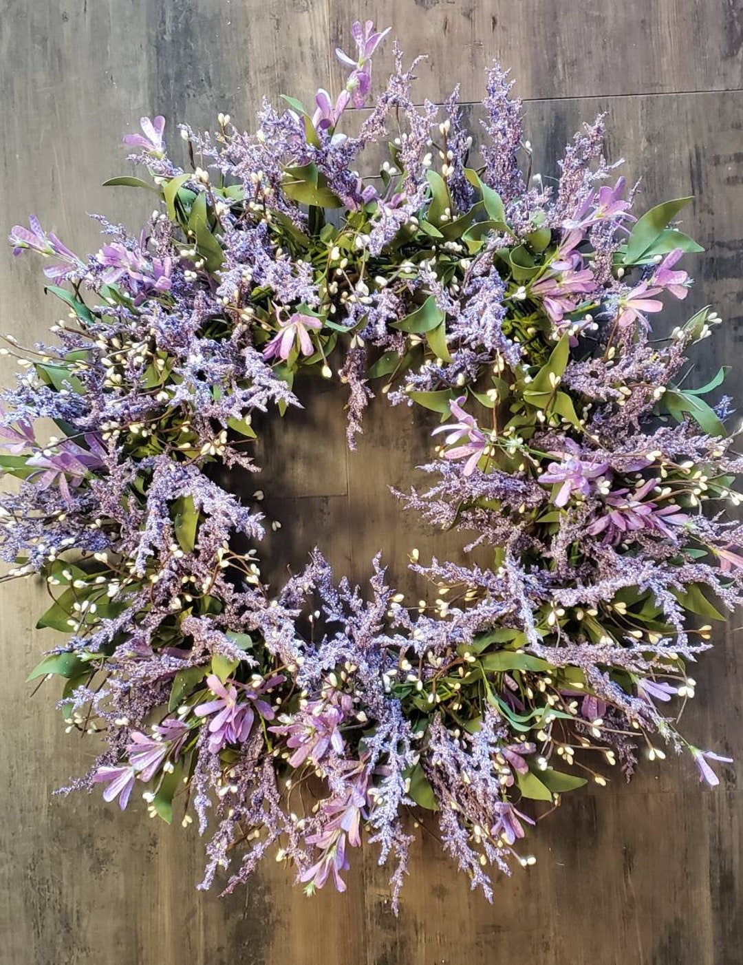 Reduced Large Heather and Wildflower Wreath - Etsy