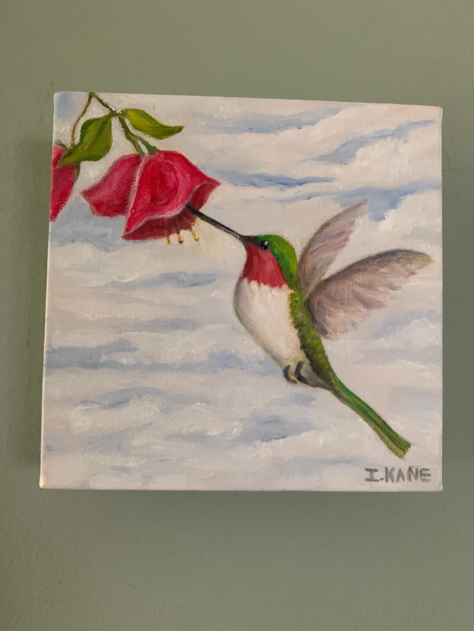 Hummingbird Oil Painting on Canvas (6" X 6") - Etsy