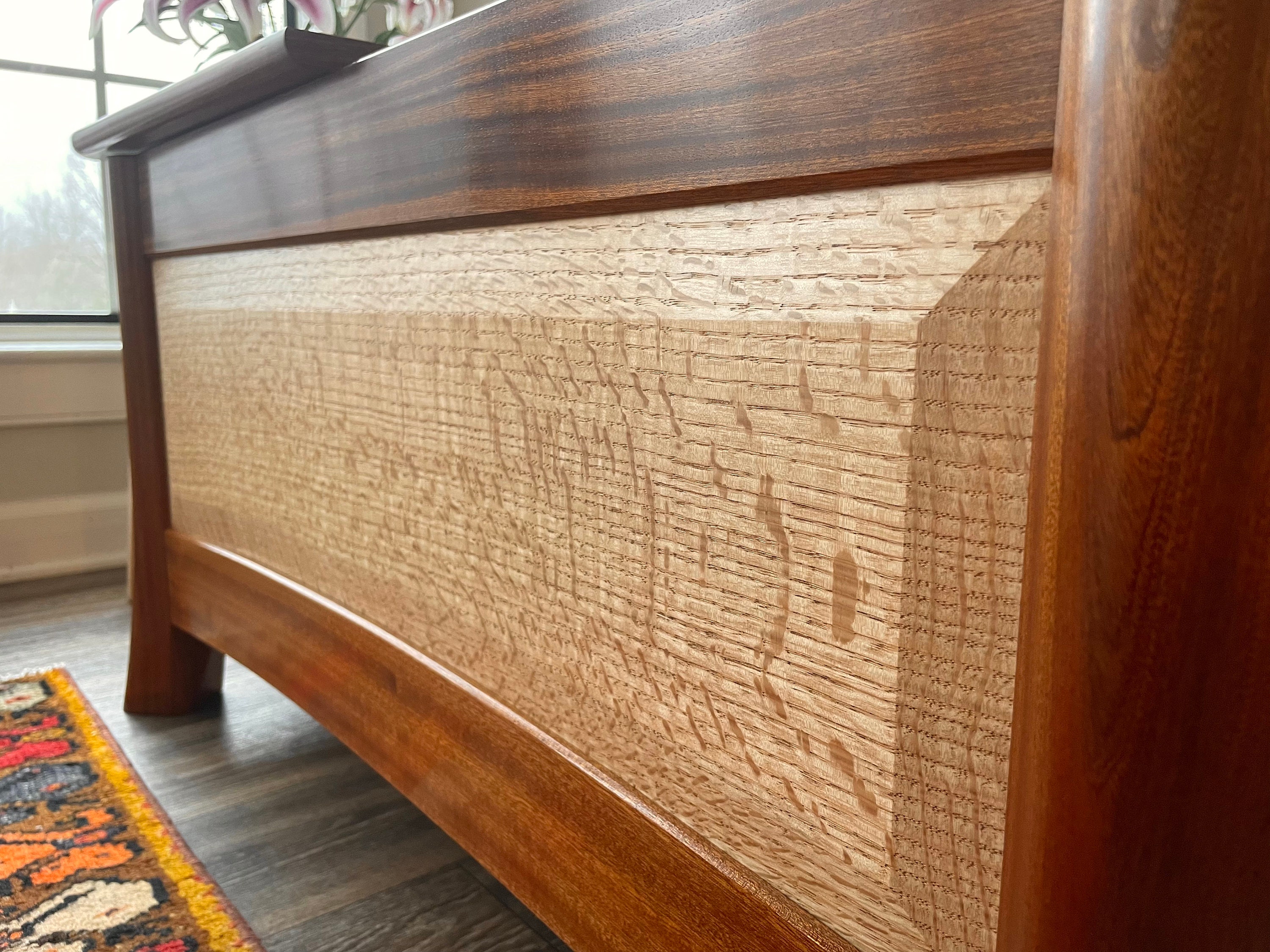 Handmade Sapele and Oak Blanket Chest | Custom Solid Wood Trunk - Etsy