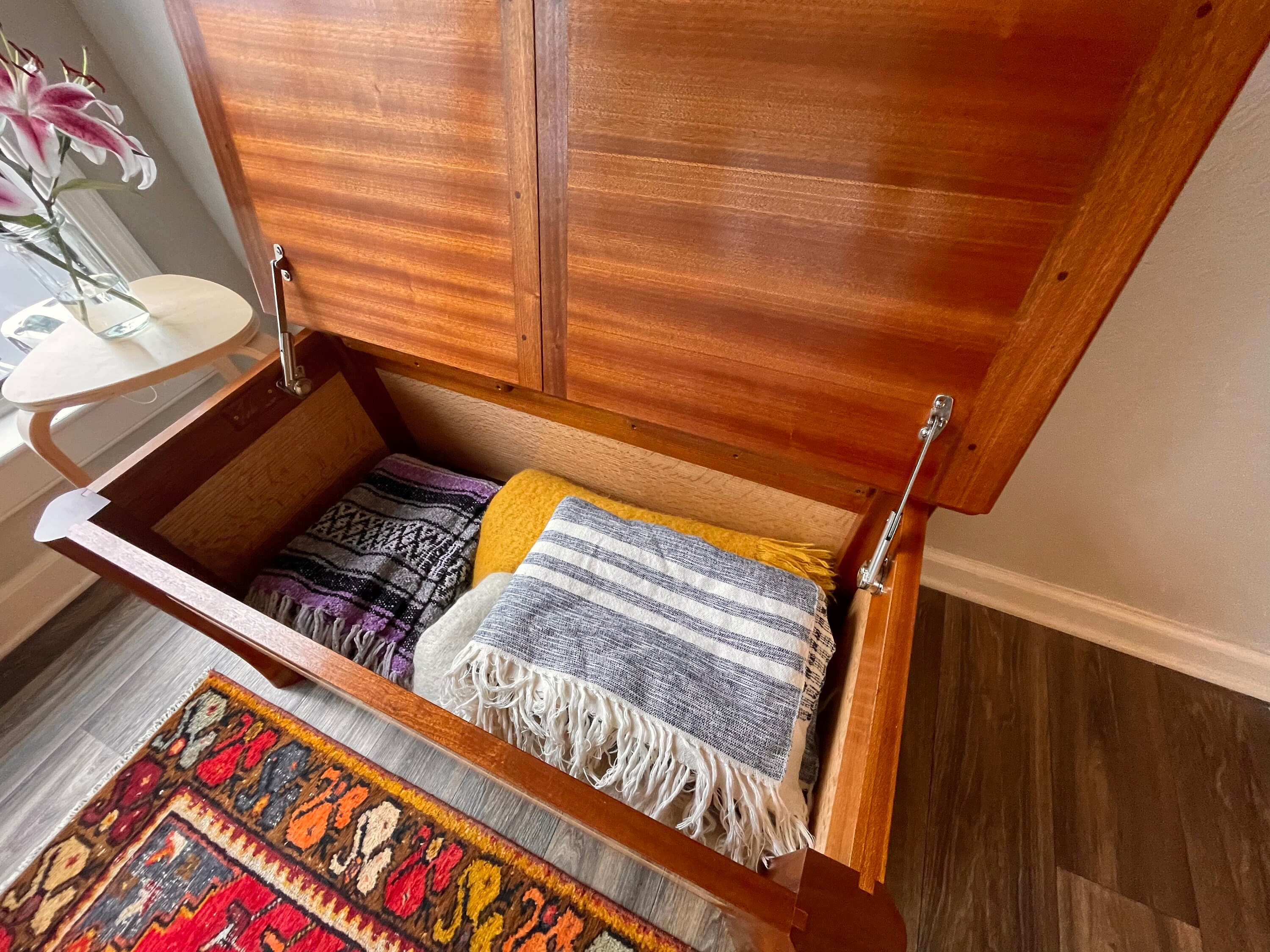 Handmade Sapele and Oak Blanket Chest | Custom Solid Wood Trunk - Etsy