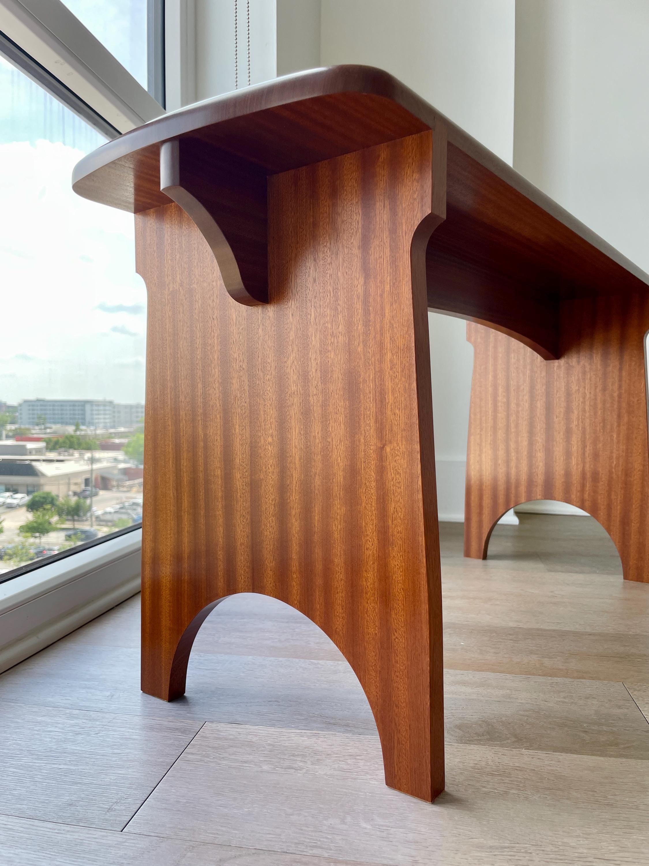 Mahogany Shaker Bench | Solid Wood Entryway or Dining Bench | Custom ...