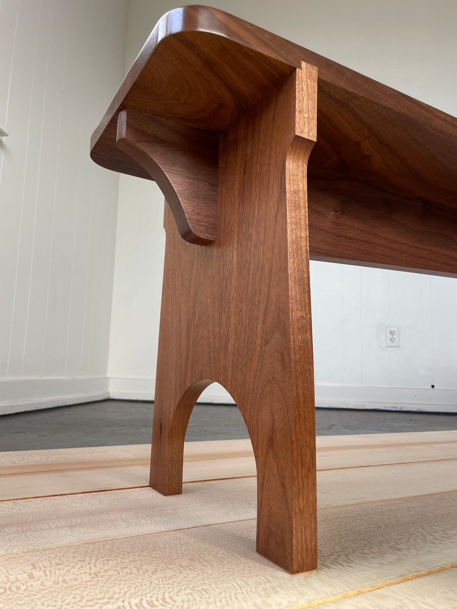 Extra Long Walnut Shaker Bench for Hallways, Entryways and Dining ...