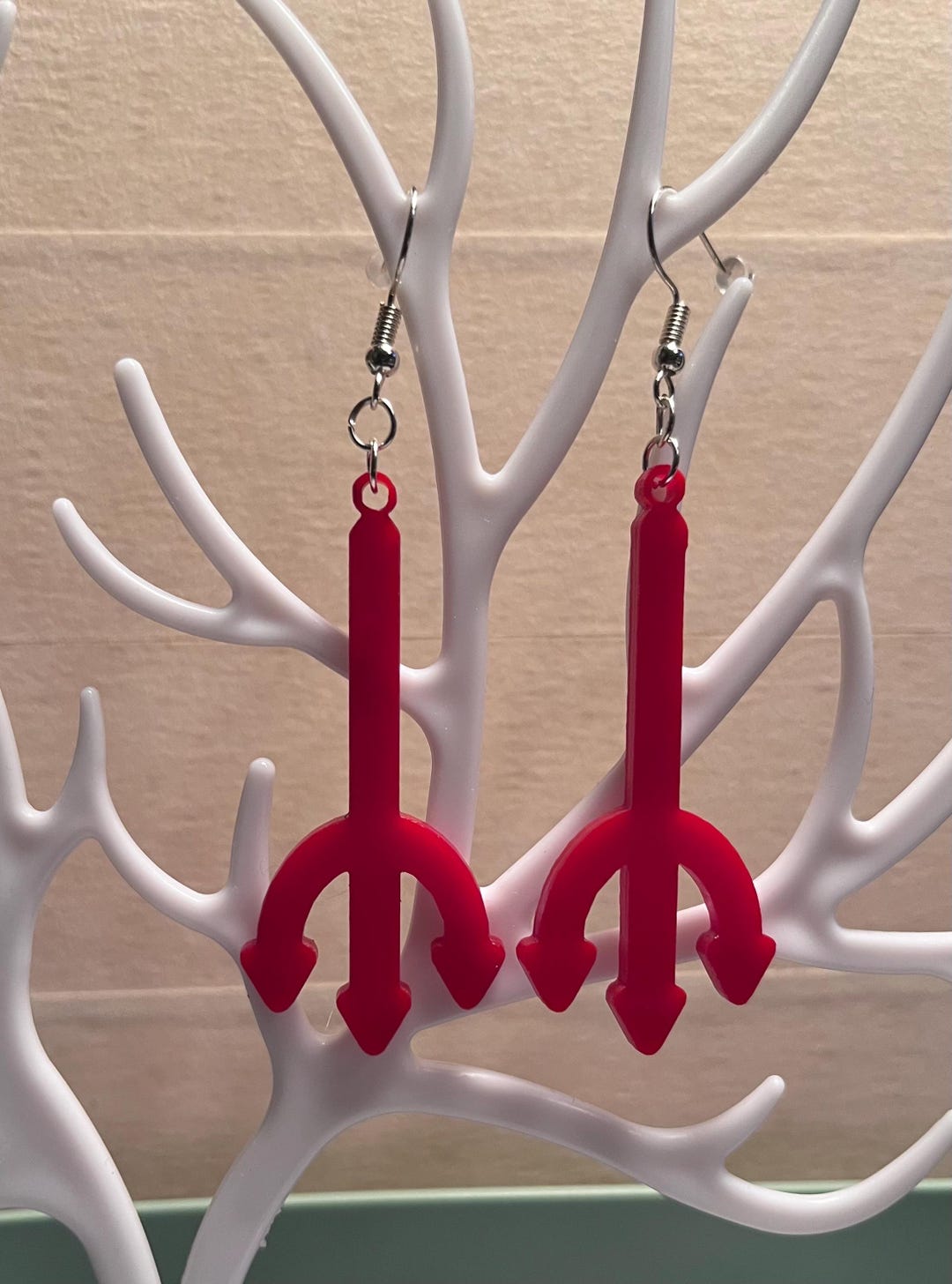 Pitchfork Trident Earring , Acrylic, Gothic, Spooky, Halloween , Cute ...