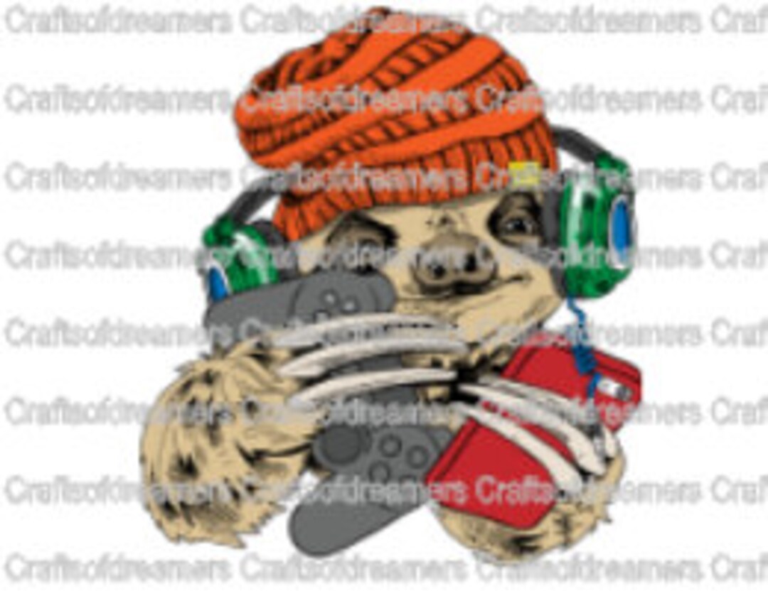 Gamer Sloth Sublimation Transfer. Ready to Press. Slouchy Hat - Etsy
