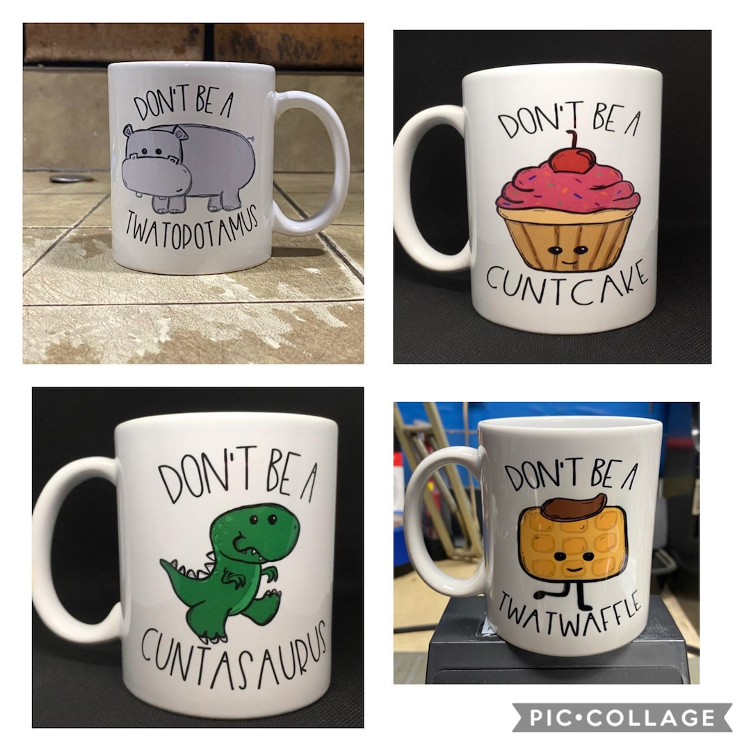 Profanity 4pack 11oz Mugs, Funny, Coffee Mugs, Mug Gift Set, Gag Gift ...