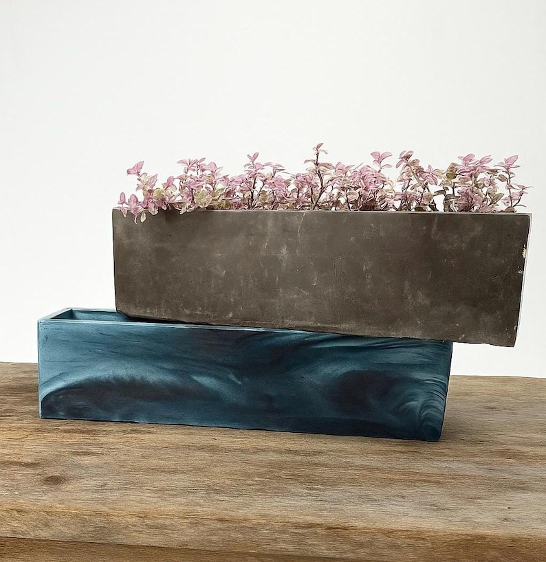 12 Inch Rectangle Windowsill Planters With Drainage: Multiple + Custom ...