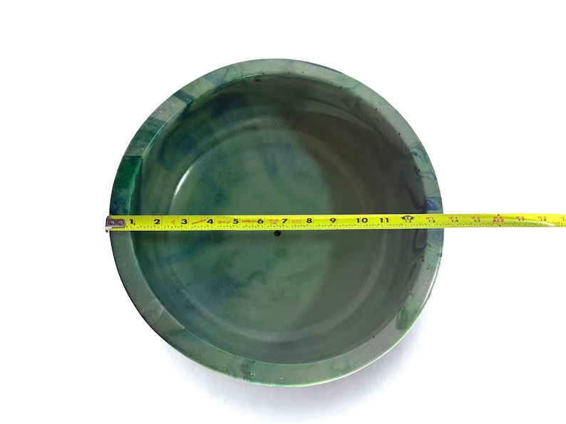 14 Inch Tropical Vacation Large Cement Bowl With Drainage: Handmade ...