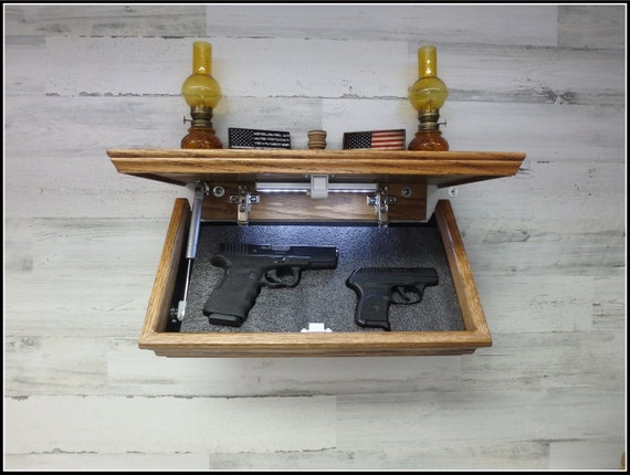 18 X 10 Oak Tactical Concealment Shelf With Secret - Etsy