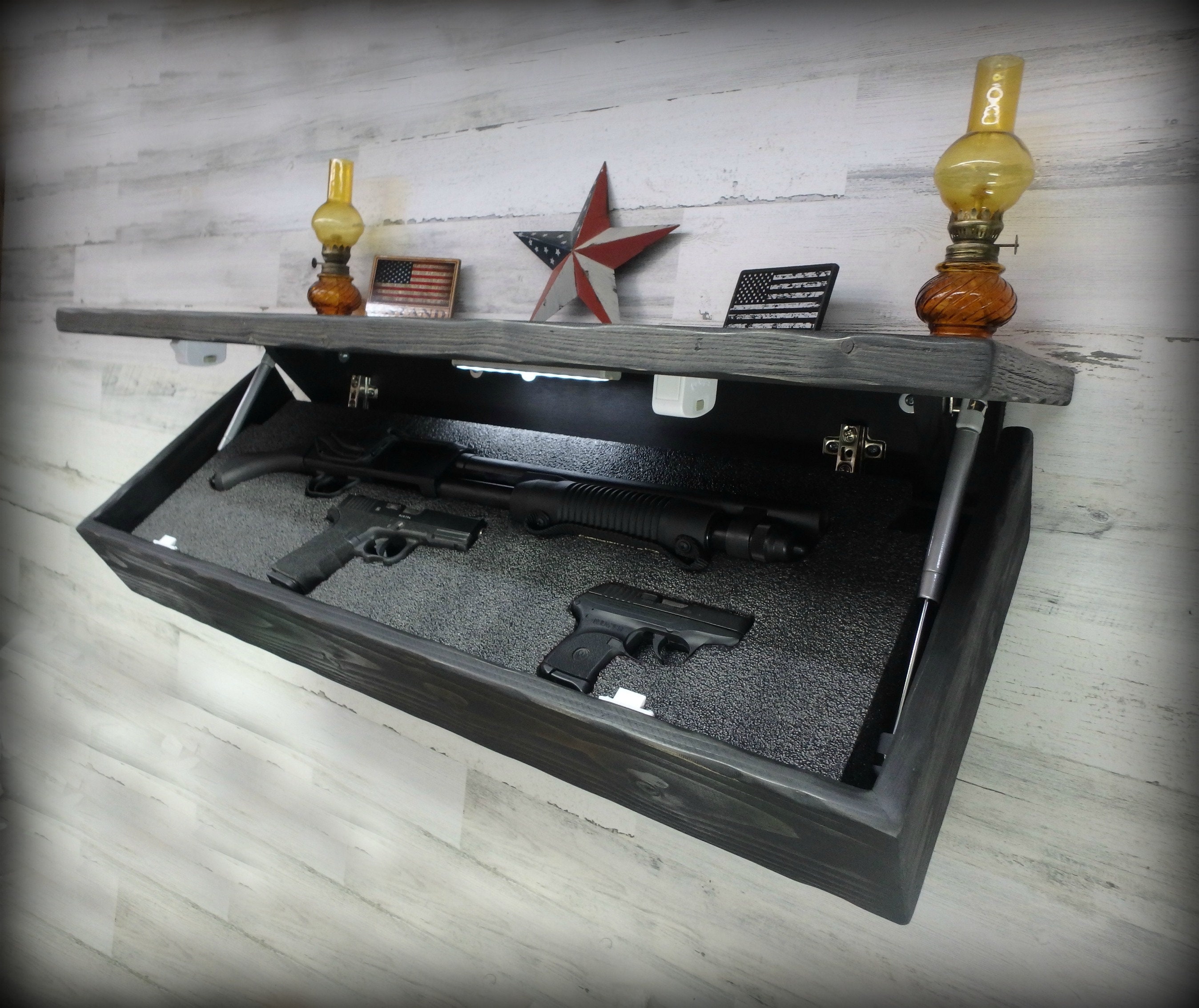 35 XL Choose Your Color Rustic Pine Compartment Tactical Concealment Shelf