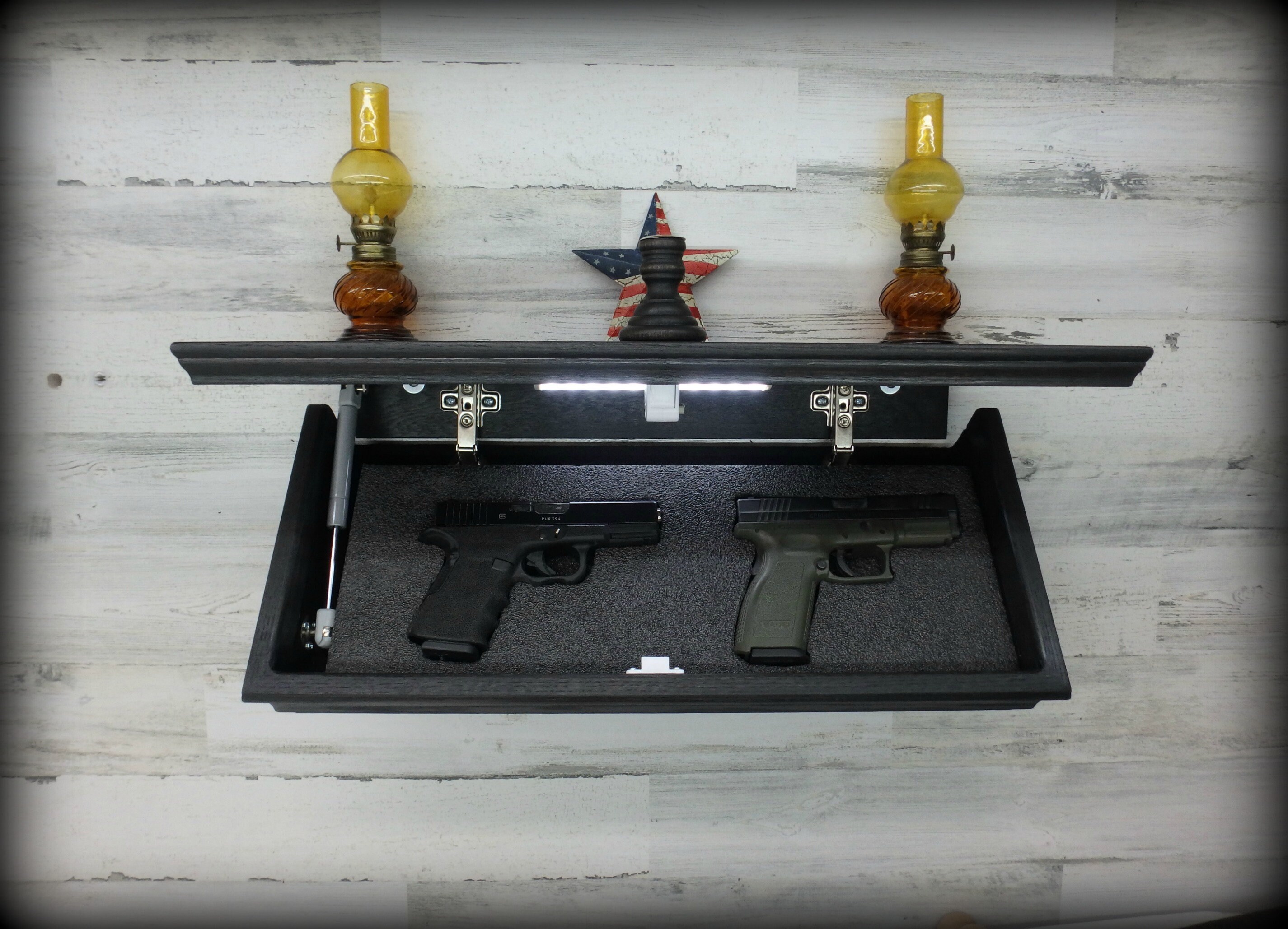 23 X 10 Oak Hidden Compartment Tactical Concealment Shelf