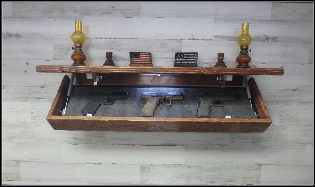 35" Rustic Pine Hidden Compartment Tactical Concealment Shelf - Etsy