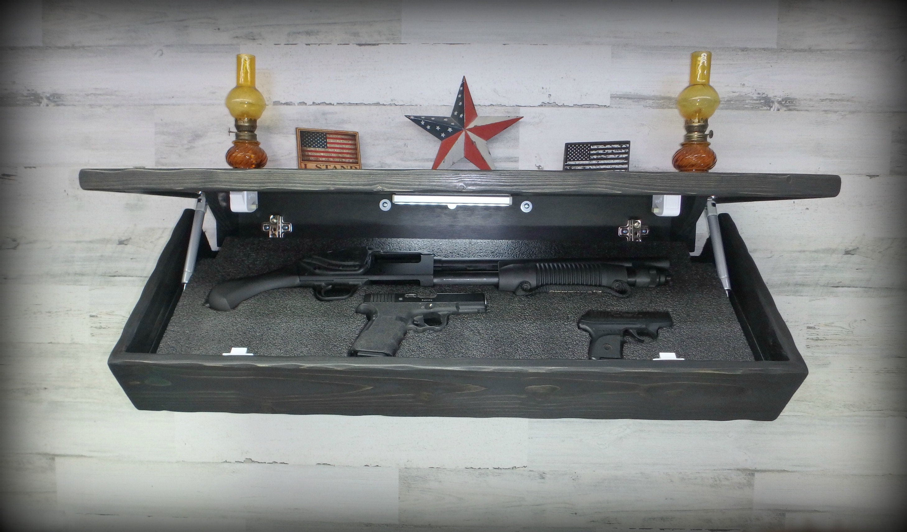 35 XL Choose Your Color Rustic Pine Compartment Tactical Concealment Shelf