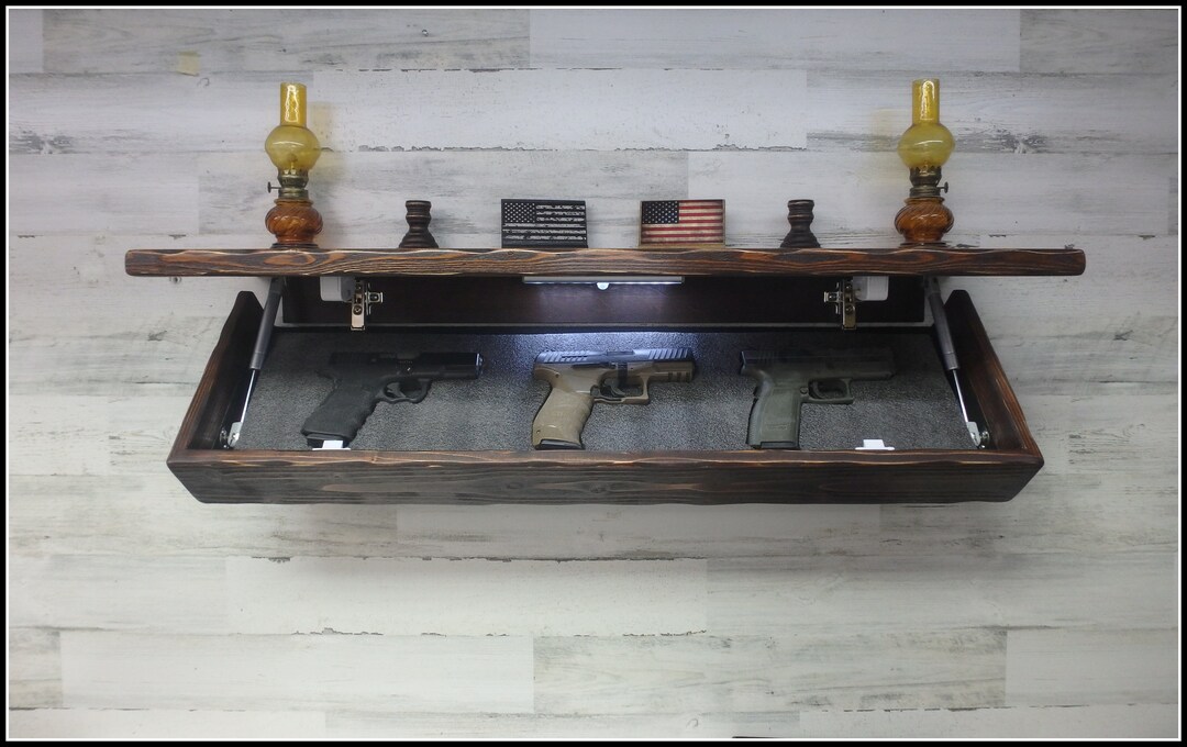 35" Rustic Pine Hidden Compartment Tactical Concealment Shelf - Etsy