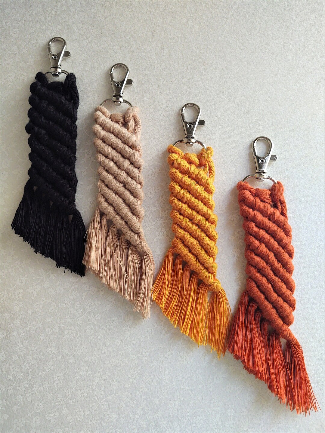 Macrame Key Ring, Macrame Key Chain, Macrame Zipper Pull - Etsy