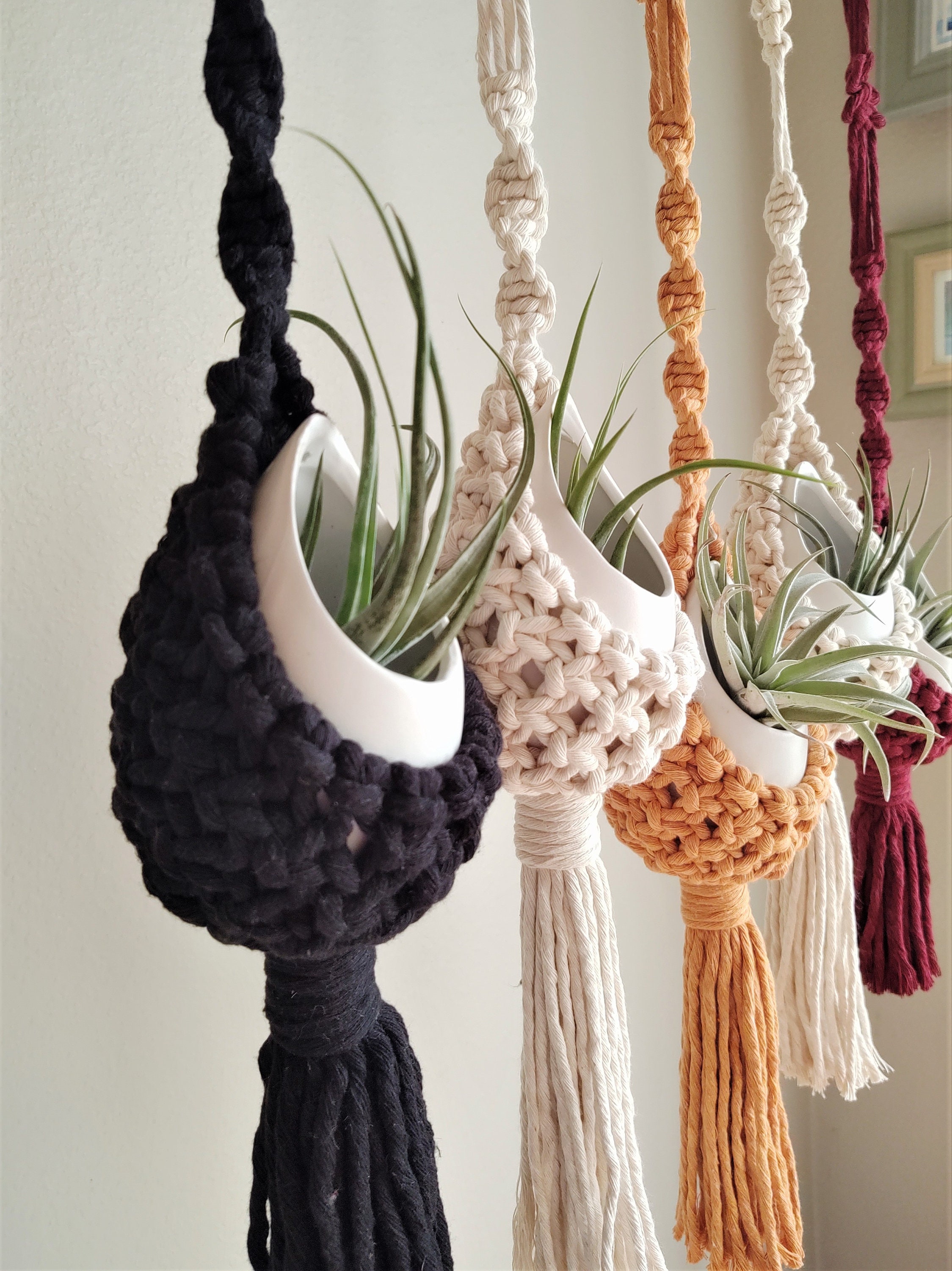 Macrame Air Plant Hanger Macrame Plant Hanger Macrame Pod - Etsy