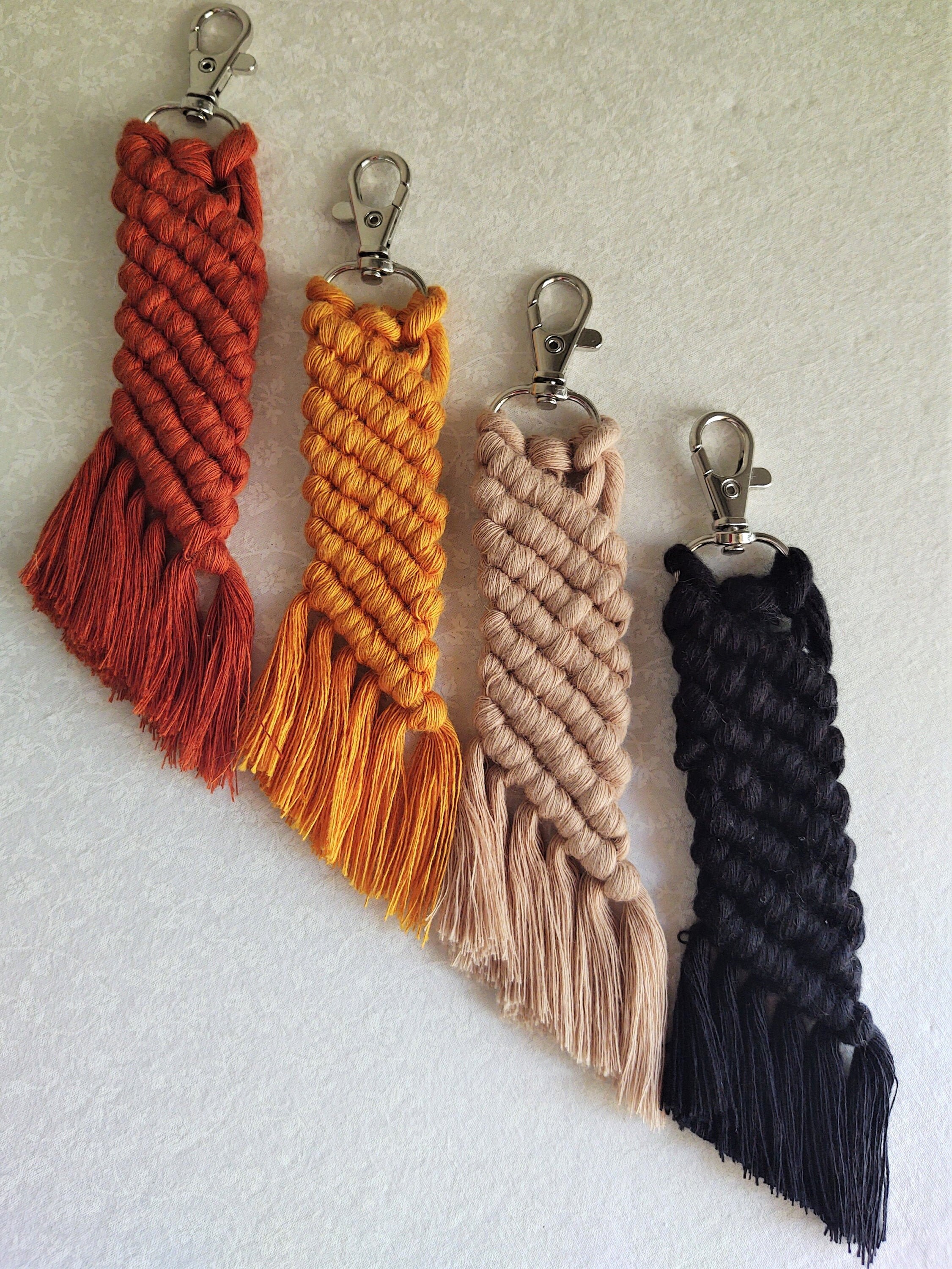 Macrame Key Ring, Macrame Key Chain, Macrame Zipper Pull - Etsy