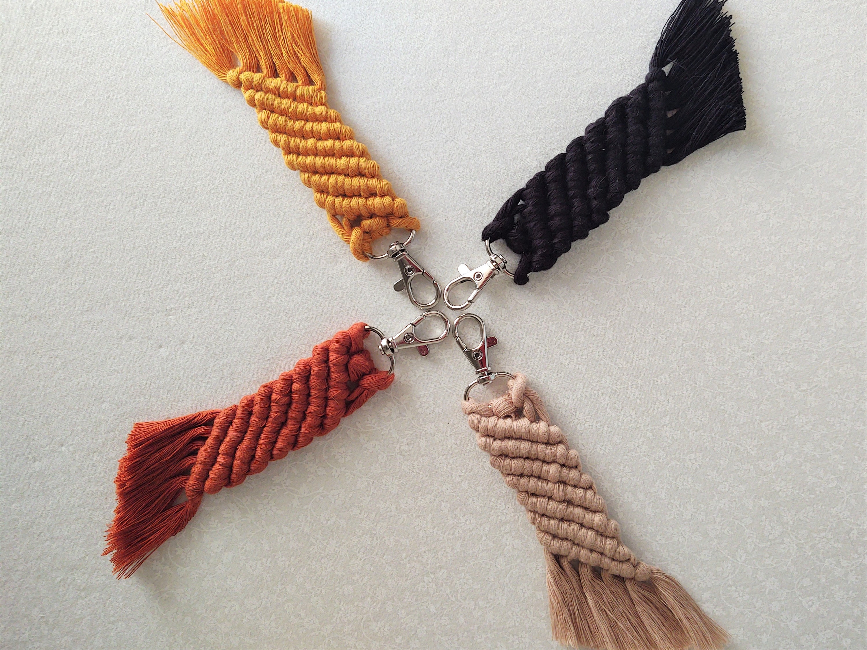 Macrame Key Ring, Macrame Key Chain, Macrame Zipper Pull - Etsy