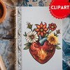 Heart Clipart, Talavera Mexico Clipart, Flower Heart PNG, Mexicana ...