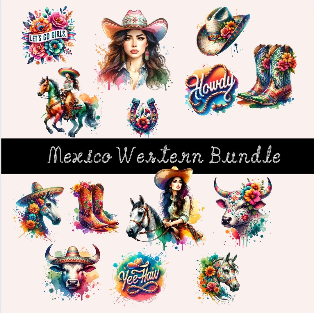 Western Clipart Howdy Rope Clipart Mexico Clipart Cowgirl Clipart ...