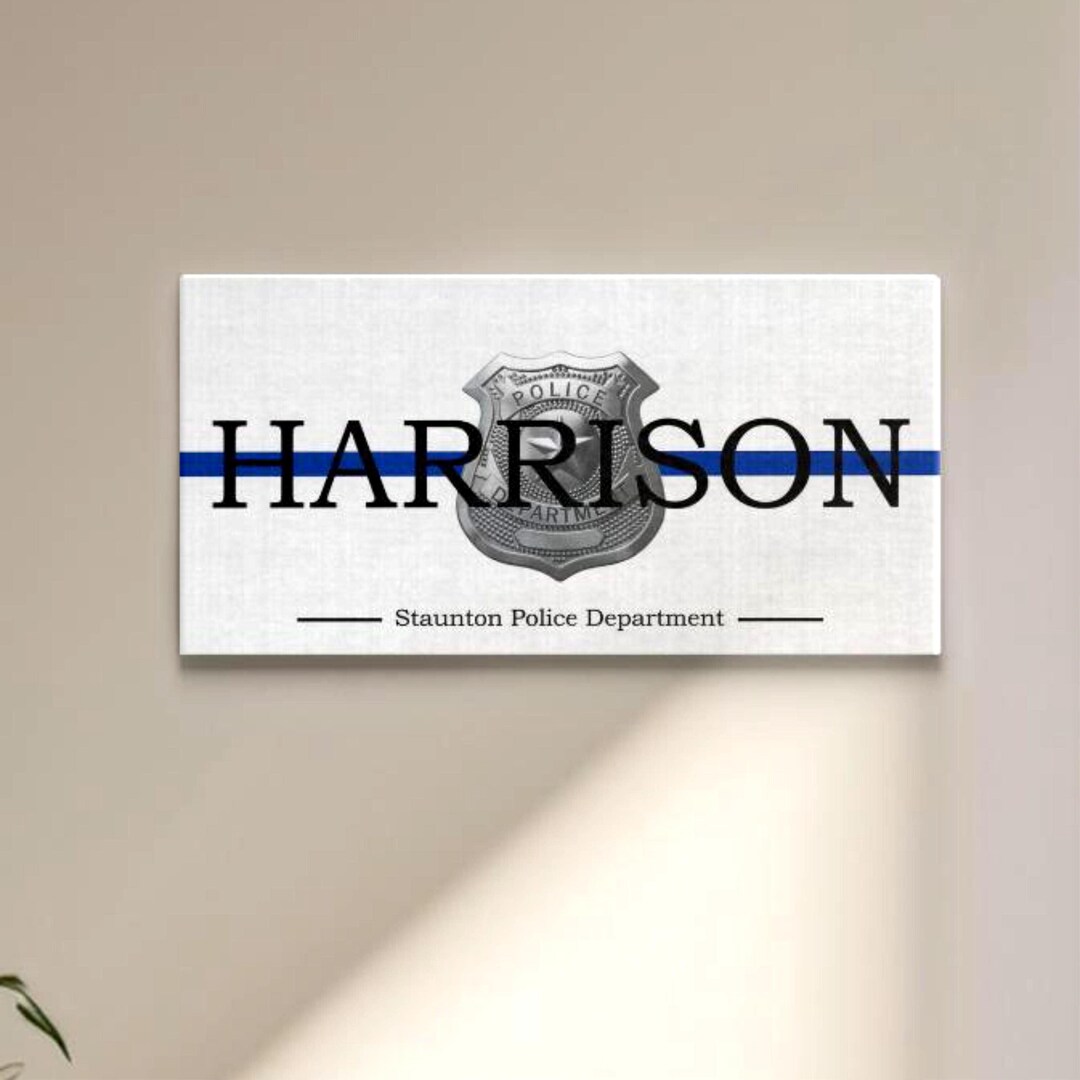 Personalized Police Officer Gift – Custom Name Canvas Wall Art – Law ...