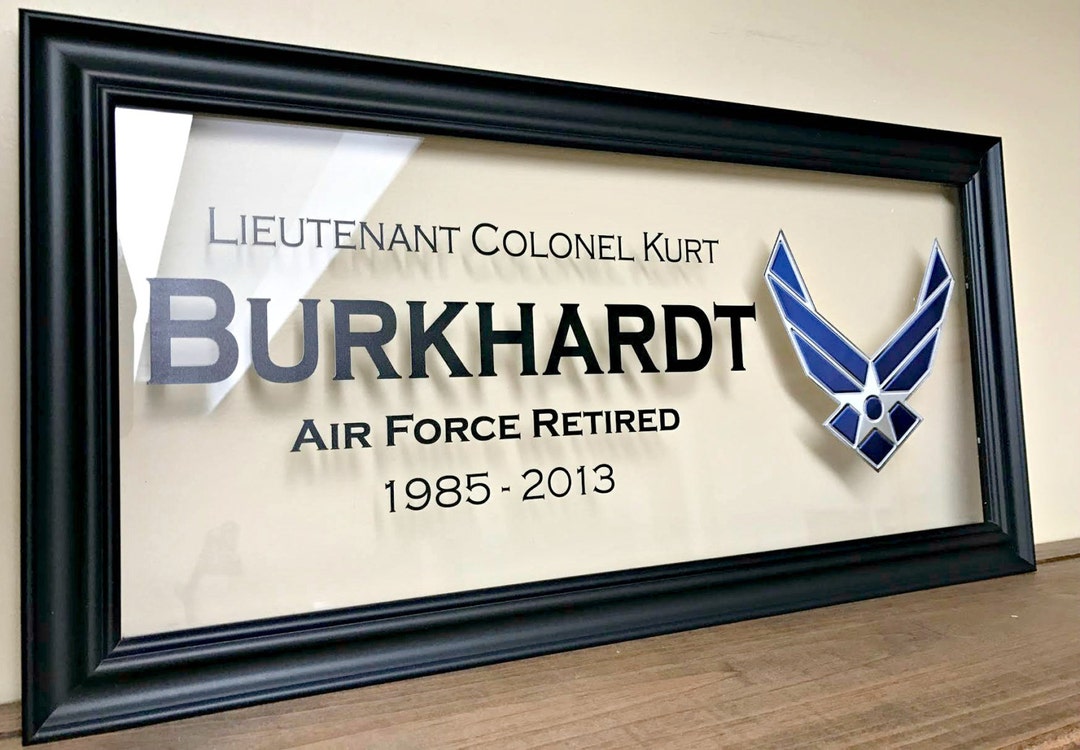 Personalized Air Force Airforce Plaque Frame Promotion, Retirement ...